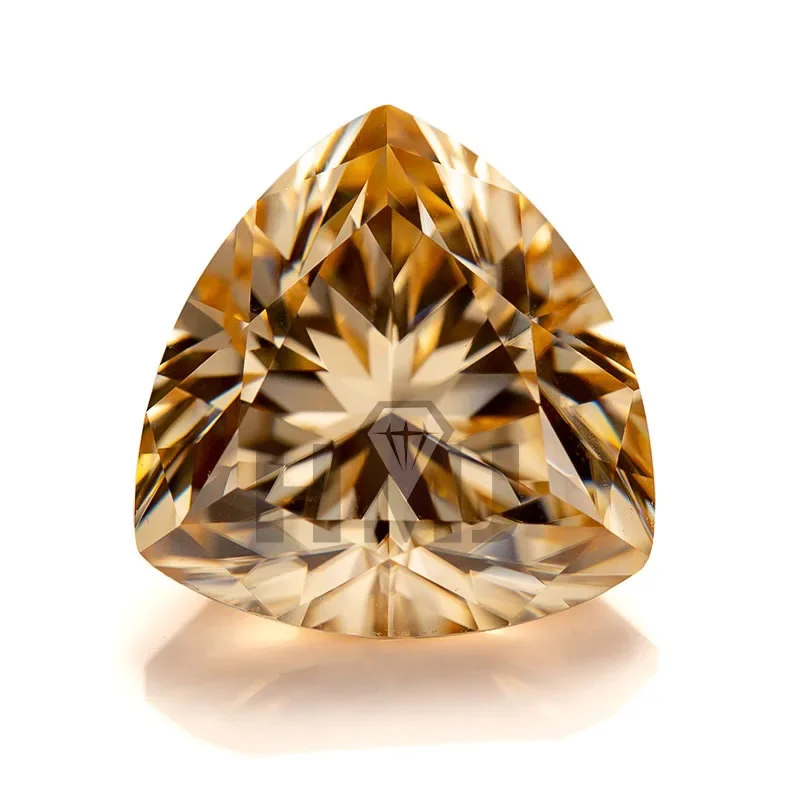 HMJ-Moissanite-Stone-Trillion-Cut-VVS1-Champagne-Color-Loose-Lab-Grown ...