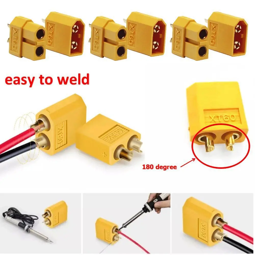 1/2Pcs XT60 Male Female Connectors Plugs Aircraft Model Accessories RC ...