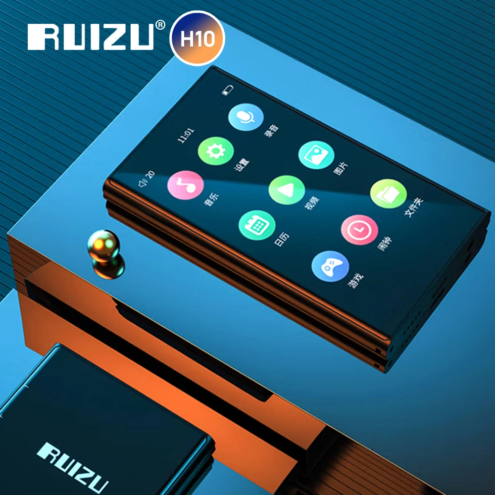 Ruizu h10 metal mp4 player bluetooth 5.0 built in alto falante 3.8 ...