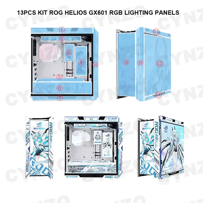 MOD-ARGB-Lighting-Panels-Kit-For-Asus-Helios-GX601-Case-5V-Customized ...