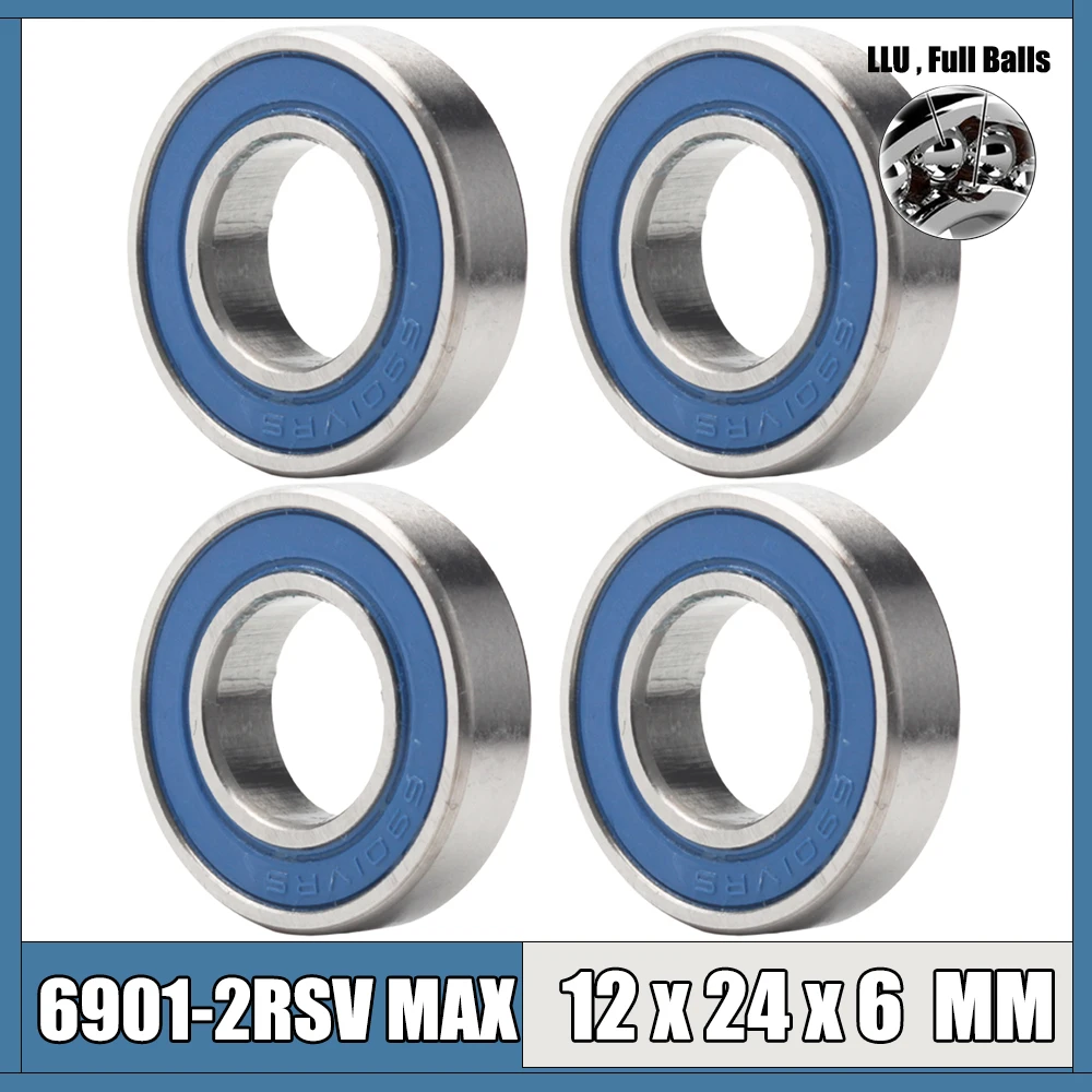 6901 2RSV MAX Bearing 12*24*6 mm 4Pcs Full Balls Bicycle Pivot Repair ...