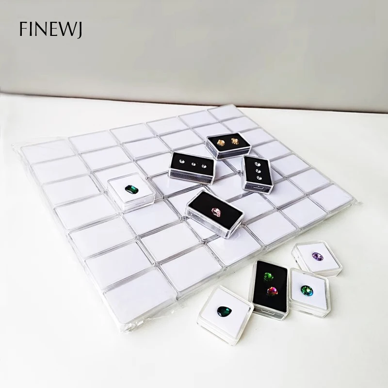 100Pcs Transparent Wholesale Gem Display Plastic Box Storage for Loose ...