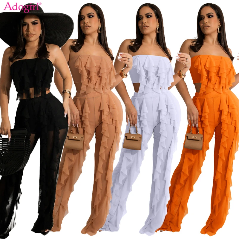 Adogirl-2022-Summer-Beach-Two-Piece-Set-Ruffles-Strapless-Crop-Top ...