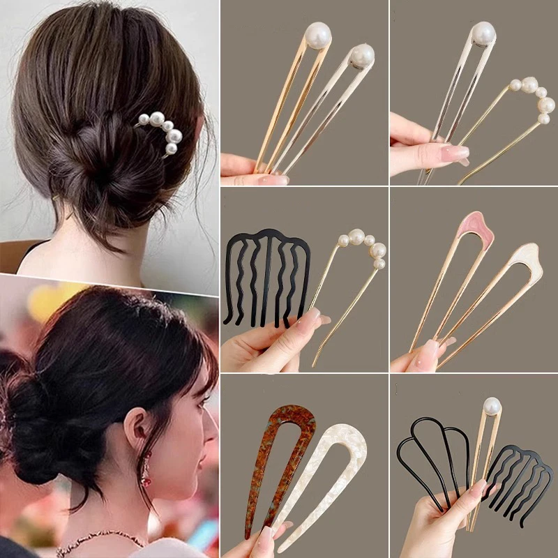 Simple-U-Shape-Hair-Clips-Pins-for-Women-Girls-Hair-Accessories-Elegant ...