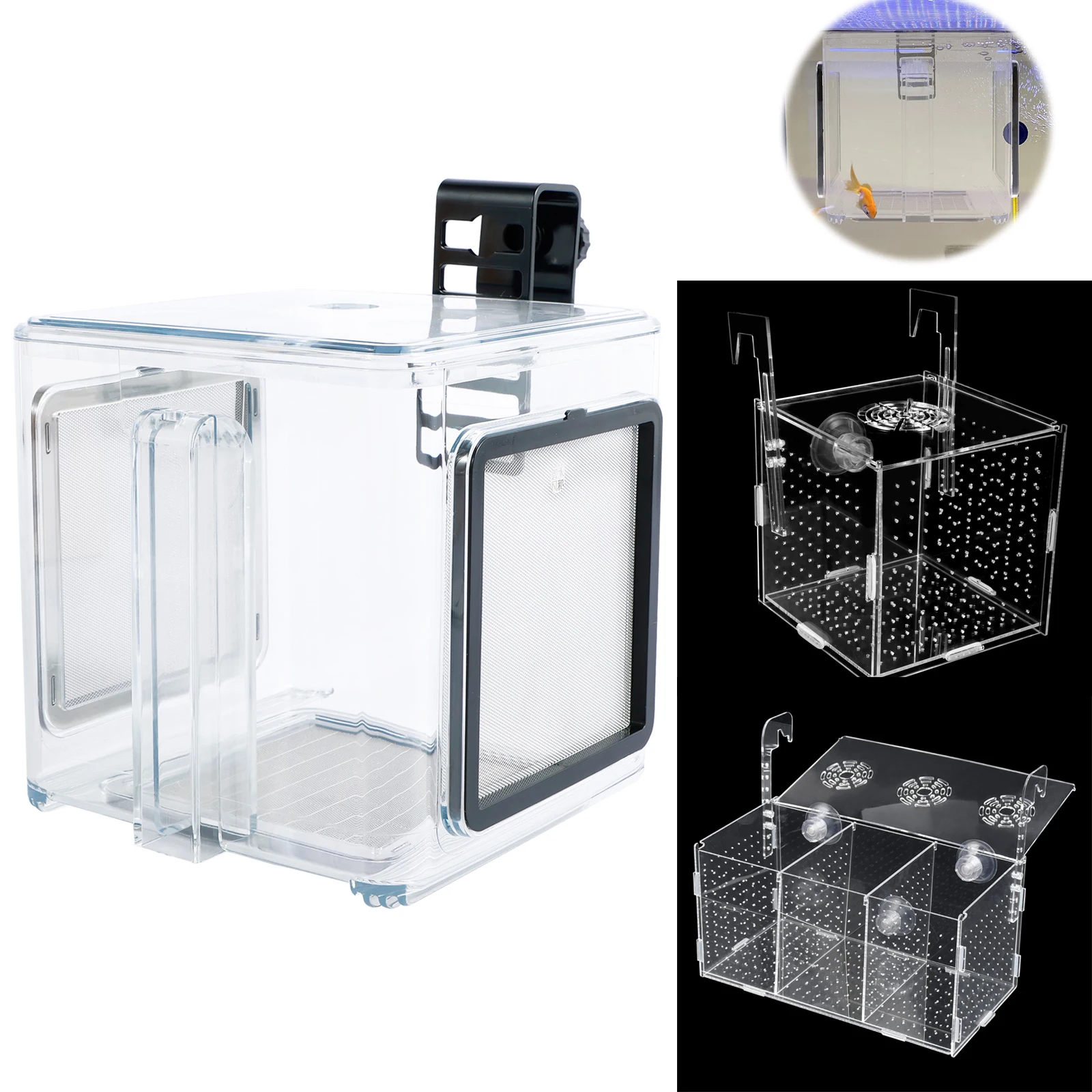 Aquarium-Fish-Breeding-Box-Clear-Acrylic-Fish-Isolation-Box-Detachable ...