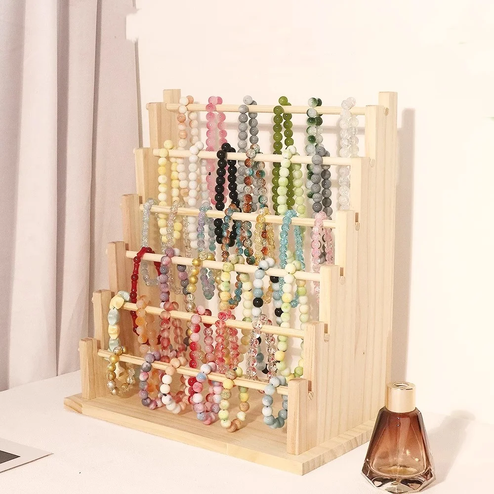 Durable Solid Wood Bracelet Display Stand Multistep Ladder 4/6 Layer ...
