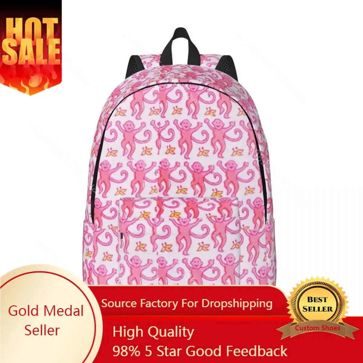 Pink-Preppy-Monkeys-Backpack-Animal-Outdoor-Style-Backpacks-Student ...