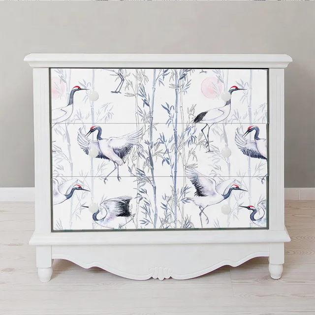 Bambusz Erdei Daru Háttérkép Saját Ragasztó Szekrény Polcfal Matrica ...