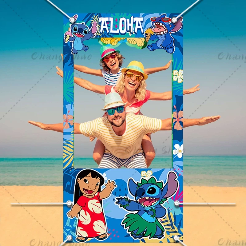Cartoon-Lilo-Stitch-Photo-Booth-Props-Frame-Kids-1st-birthday-Party ...