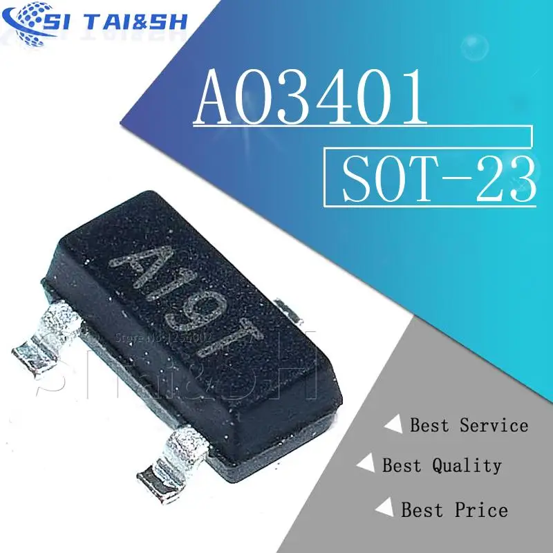 Oc44 Transistor 50pcs AO3401 A19T SOT-23 P-Channel MOSFET Transistors ...