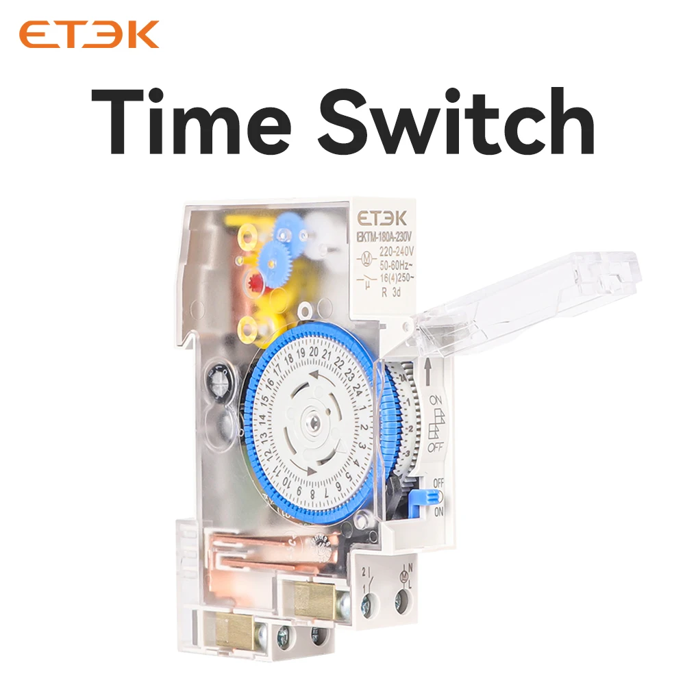 ETEK-Modular-Timer-Switch-Mechanical-Time-Switch-24-Hours-220V-AC-16A ...