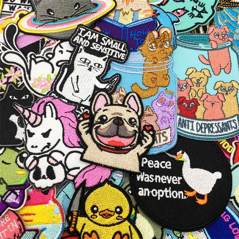Funny Animal Patches Embroidery Patches on Clothes Appliques Cartoon ...