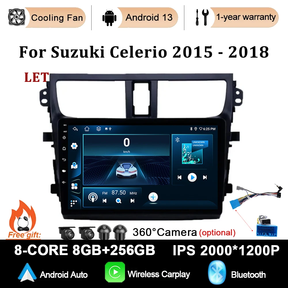 For-Suzuki-Celerio-2015-2018-Android-13-WIFI-4G-Car-Radio-Multimedia ...