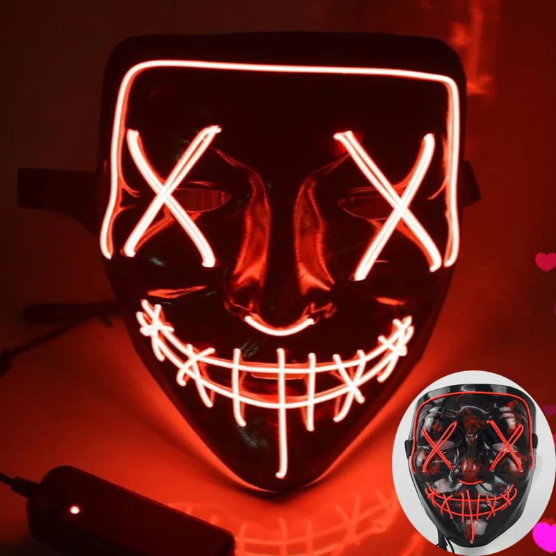 New Design Luminous Halloween LED Purge Mask Neon Light Up Party Mask ...