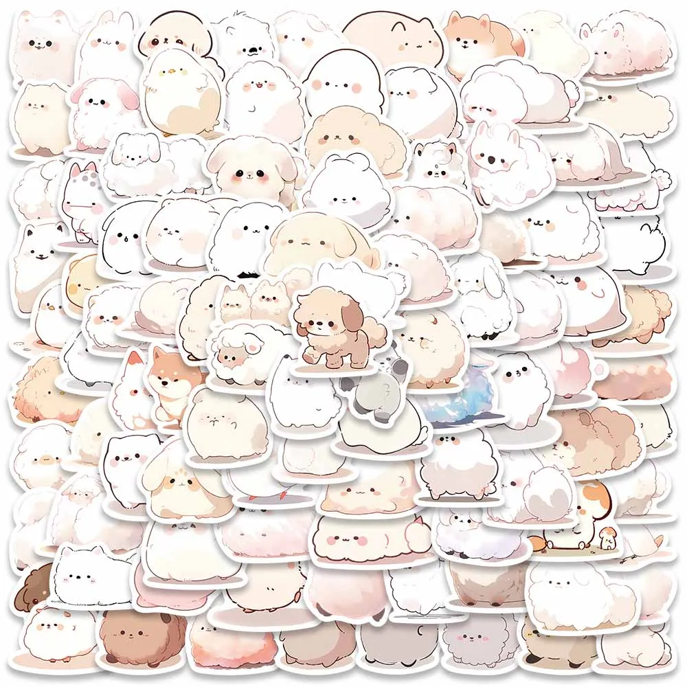 50-100Pcs-Cute-Kawaii-Animals-Stickers-Pink-Dog-Cat-Sheep-Decals-For ...