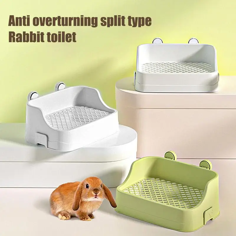 Large-Rabbit-Litter-Box-Set-Round-Corner-Toilet-Bedpan-with-Drawer-Easy ...
