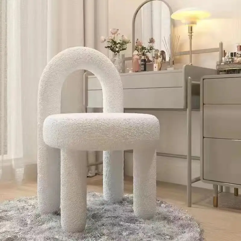 Modern Simple Vanity Chair Make Up Stool Nordic Ins Living Room Bedroom Chairs Fabric Single Stool Home Office Leisure Seat AliExpress