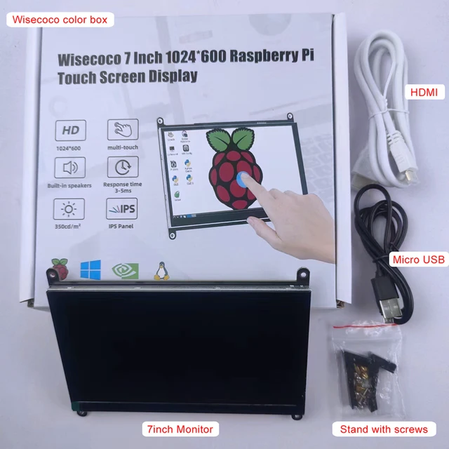 Portable Raspberry Pi Screen 7"/10.1" Touchscreen 1024x600 HDMI ...