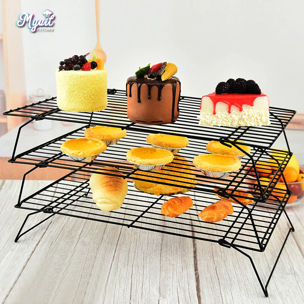 Non-Stick-Wire-Grid-Baking-Tray-Cake-Cooling-Rack-Stainless-Steel-Oven ...