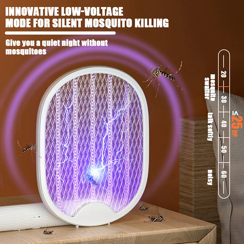 Usb Rechargeable Mosquito Killer Trap Insect Electric Shocker Racket ...