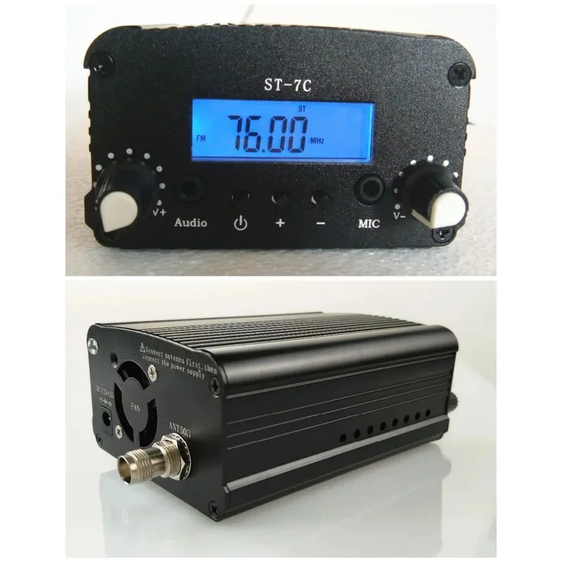 1W/7W 12V 3A ST-7C 76-108MHZ Stereo PLL FM Transmitter Broadcast Radio ...