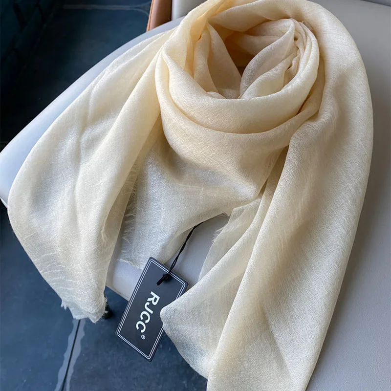 100-Cashmere-Square-Scarf-For-Women-Solid-Color-Plain-Sheer-Scarves ...