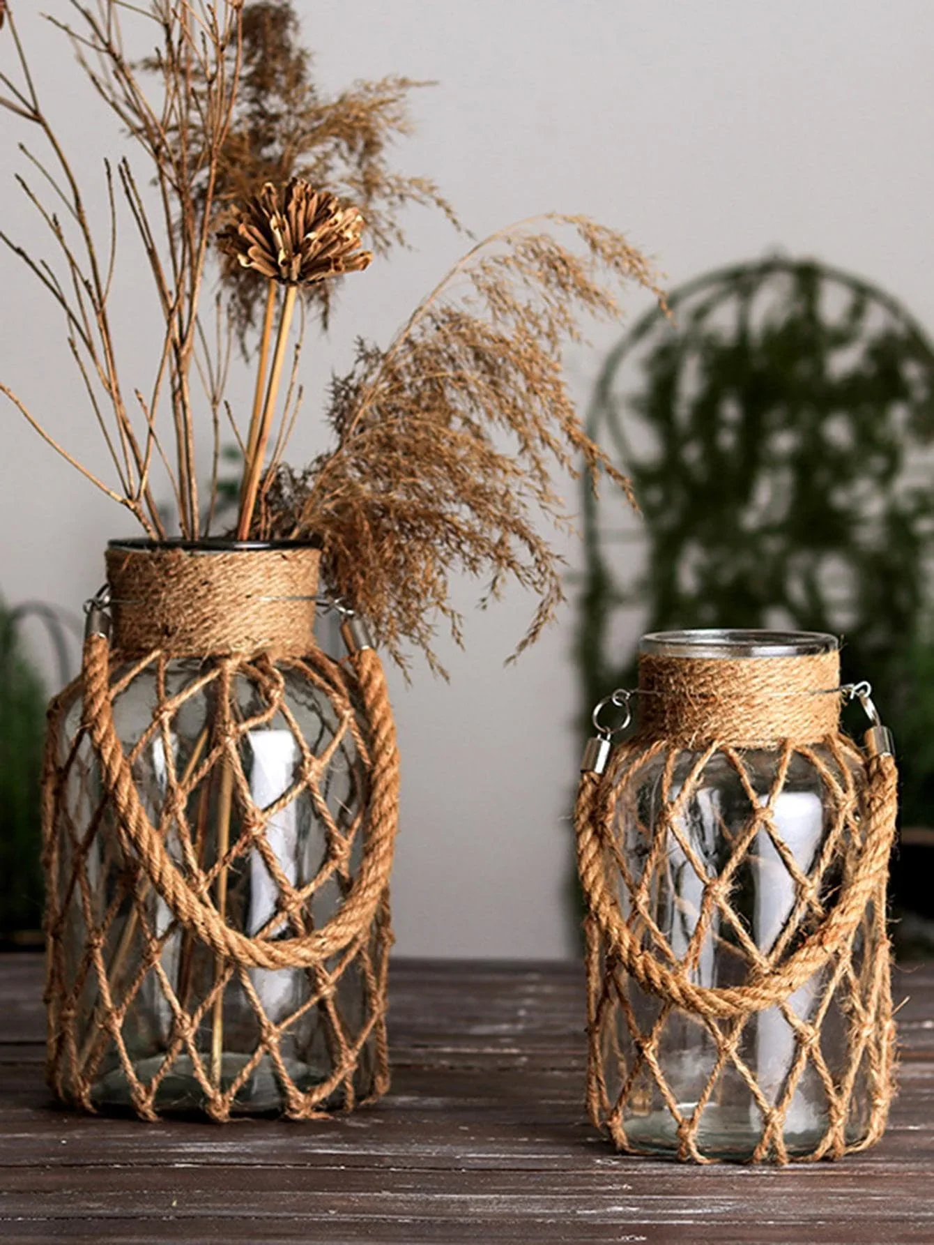 Rustic-Hanging-Glass-Vase-Rope-Net-Dry-Flower-Glass-Vase-with-Art-Hemp ...