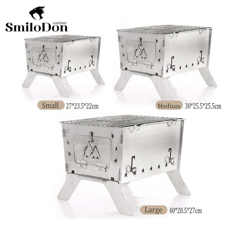 SmiloDon-Portable-Camping-BBQ-Bonfire-Stove-Folding-Brazier-Fire-Wood ...