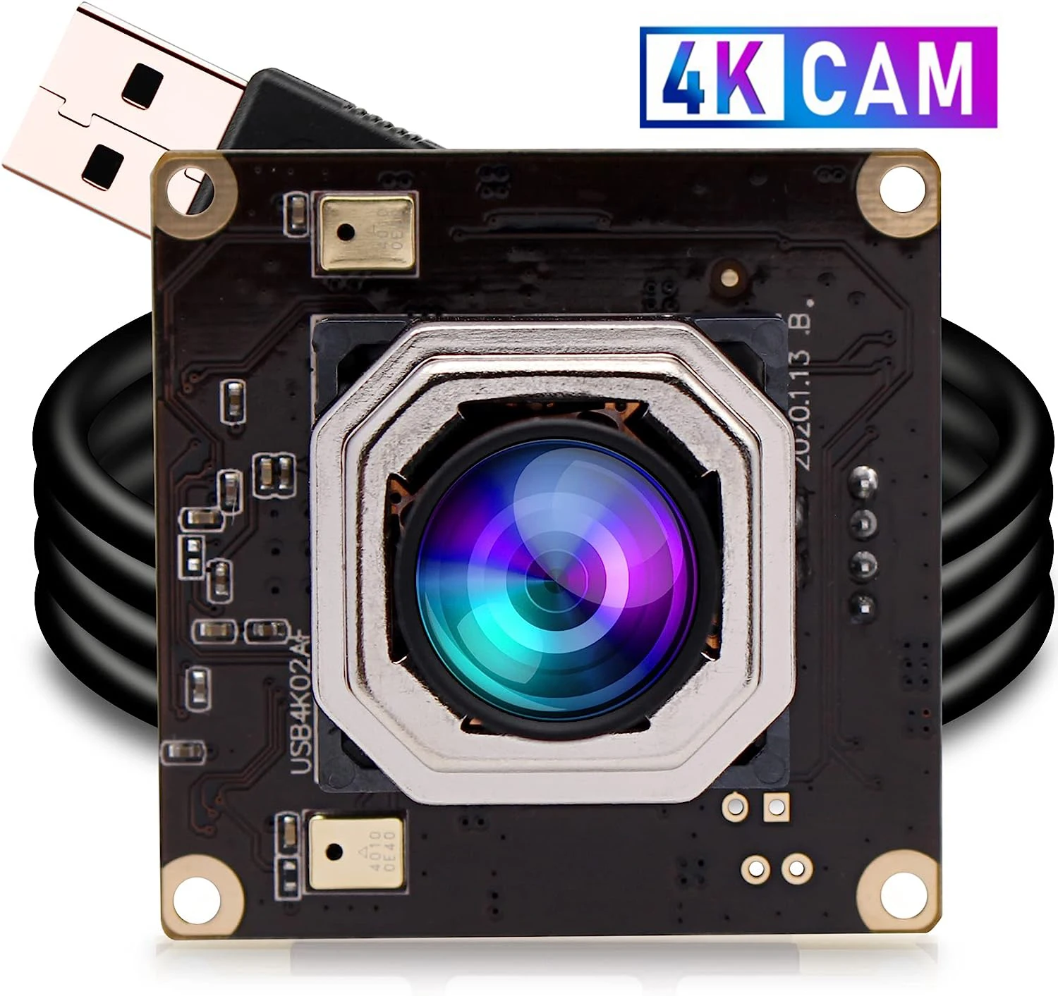 ELP 4K Autofocus USB Camera Module Dual Microphone High Speed 30fps ...