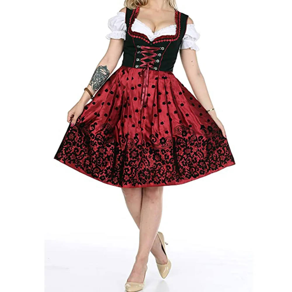 Cosplay Uniform Lovely Girl Lolita Sexy Puff Sleeves Midi Dress