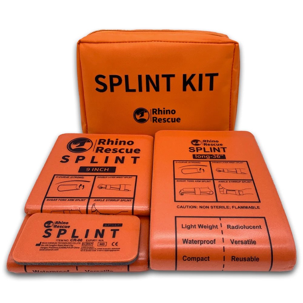 Rhino Splints Kit : 4-size Pack Made For Finger Neck, Leg, Knee, Foot ...