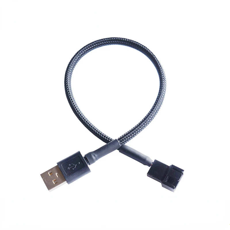 Usb To 4pin Cable Sleeve Nylon Net Computer Case Fan Conversion Cable ...