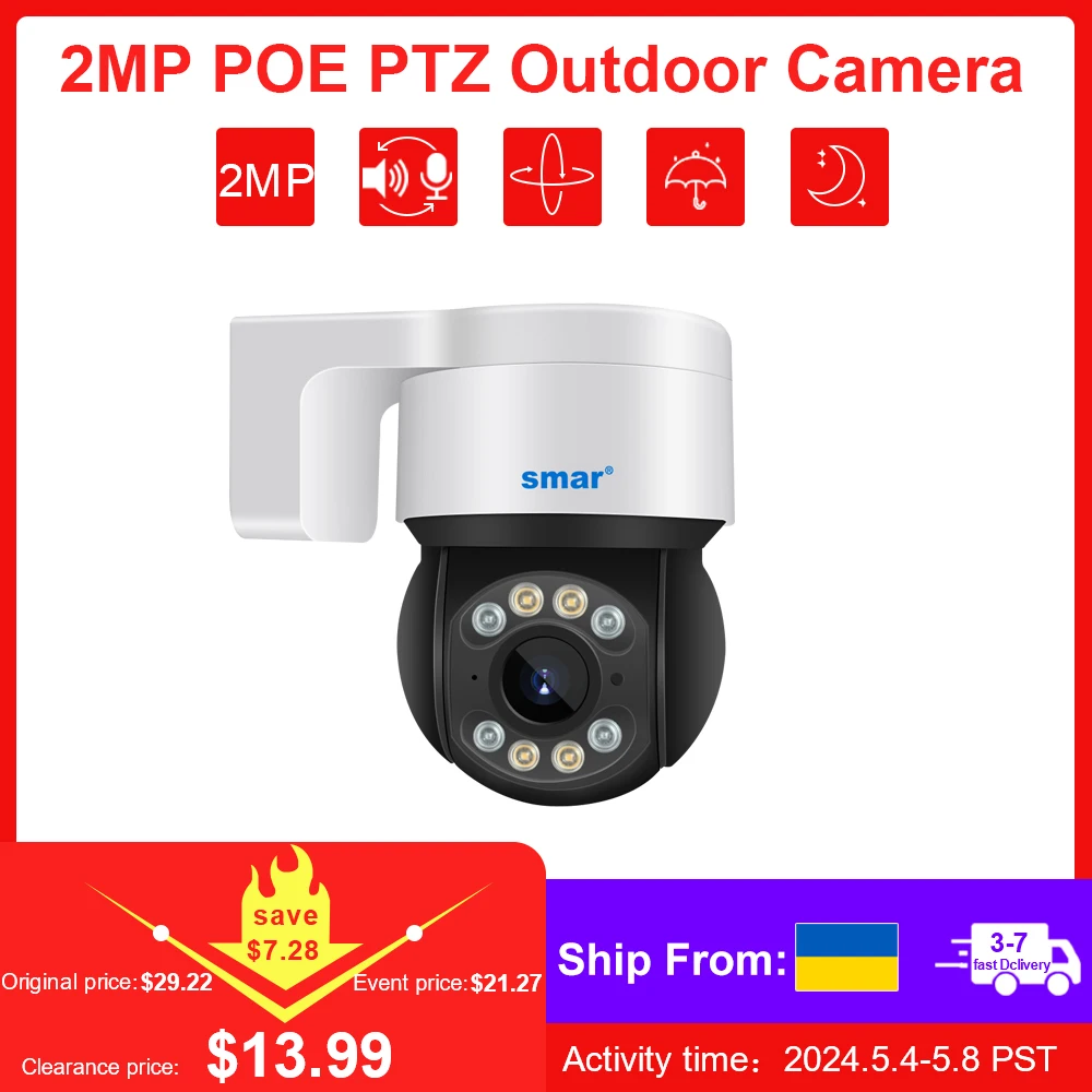 Smar-2MP-PoE-Surveillance-Cameras-Night-Vision-IP-CCTV-Speed-PTZ-Human ...