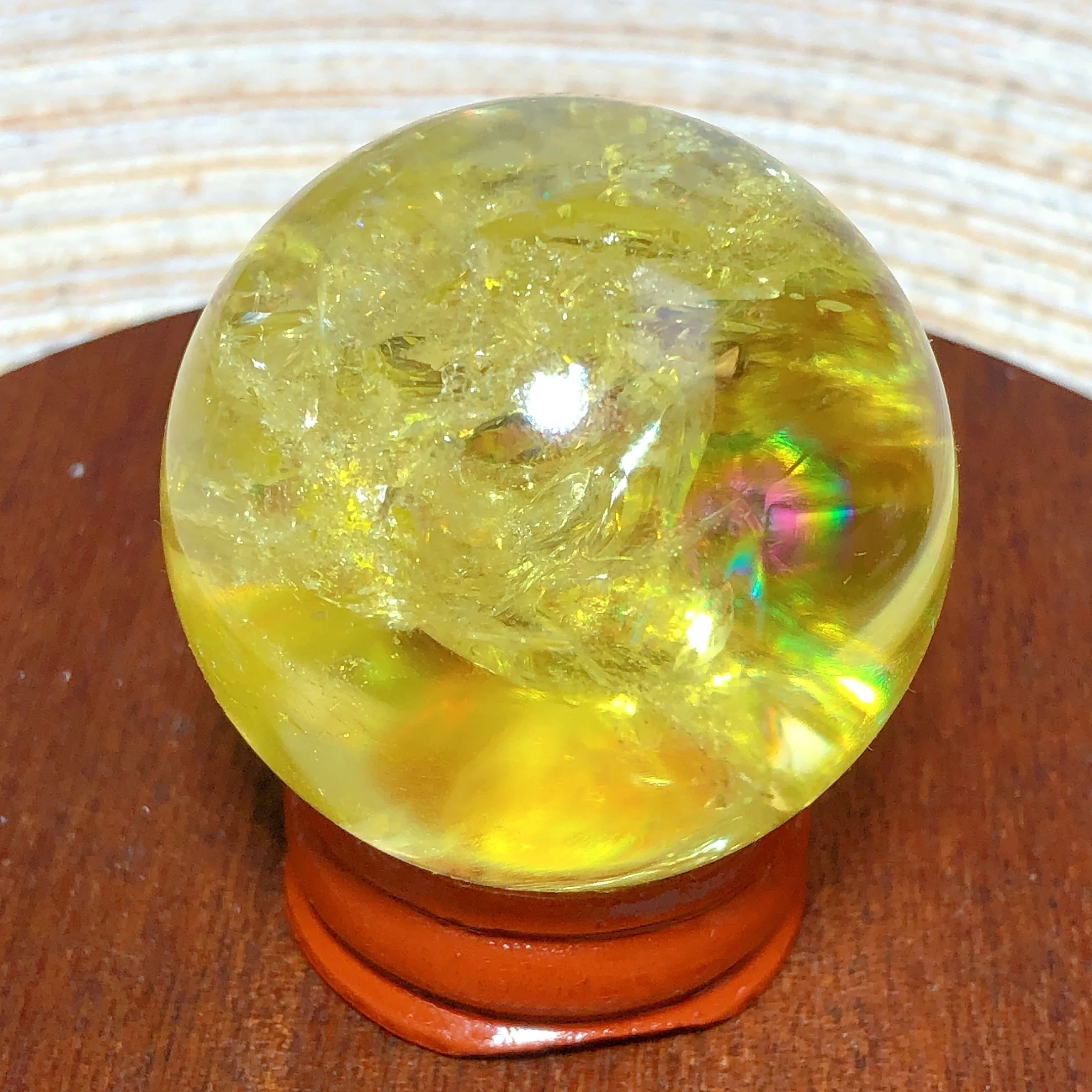 Natural-Crystal-Citrine-Sphere-Rainbow-Flash-High-Quality-Gemstone-Desk ...