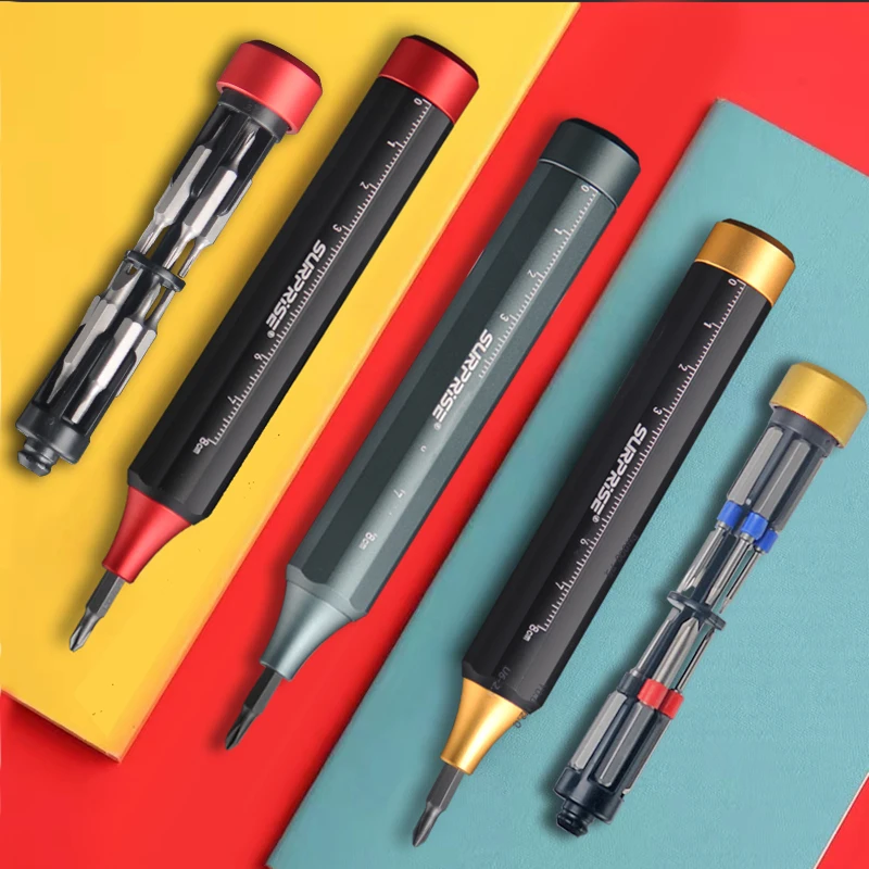 Portable Precision screwdriver set Built in bit pen screwdriver 12 in 1 ...