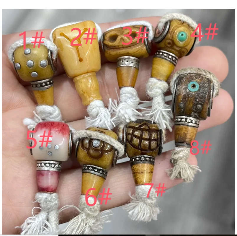Tibetan Style Retro Bone Three-Way Buddha Various Inlaid Dumb Dice ...