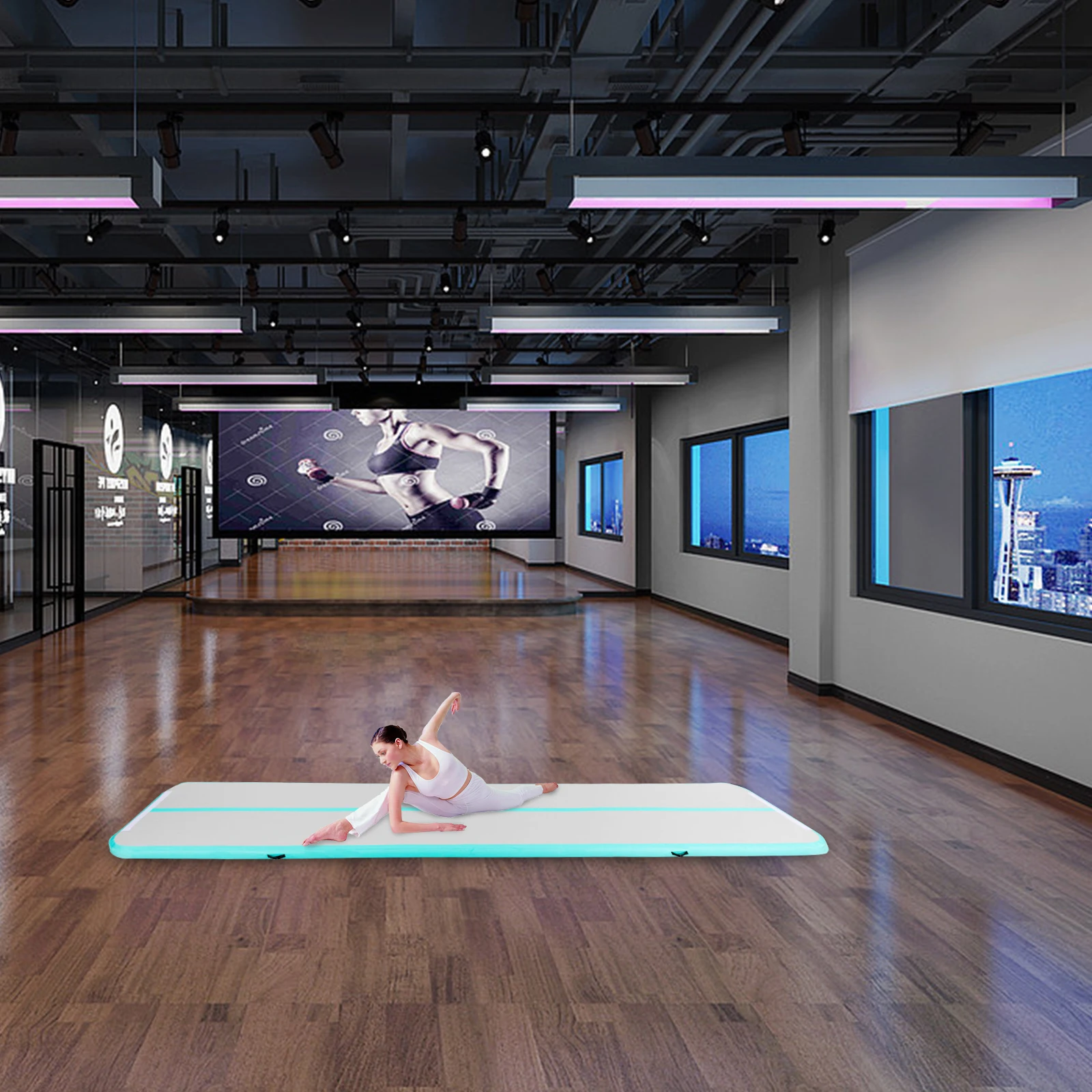 Inflatable-Air-Gymnastic-Mat-Training-Mats-4inches-Thickness-Portable ...