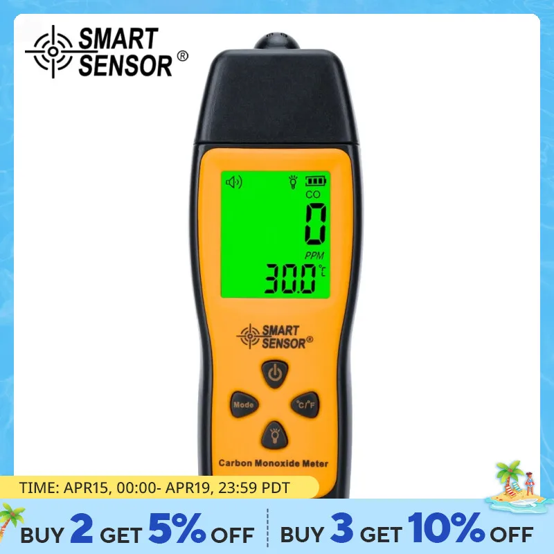 SMART-SENSOR-AS8700A-Handheld-Carbon-Monoxide-Detector-1000ppm-CO-Meter ...