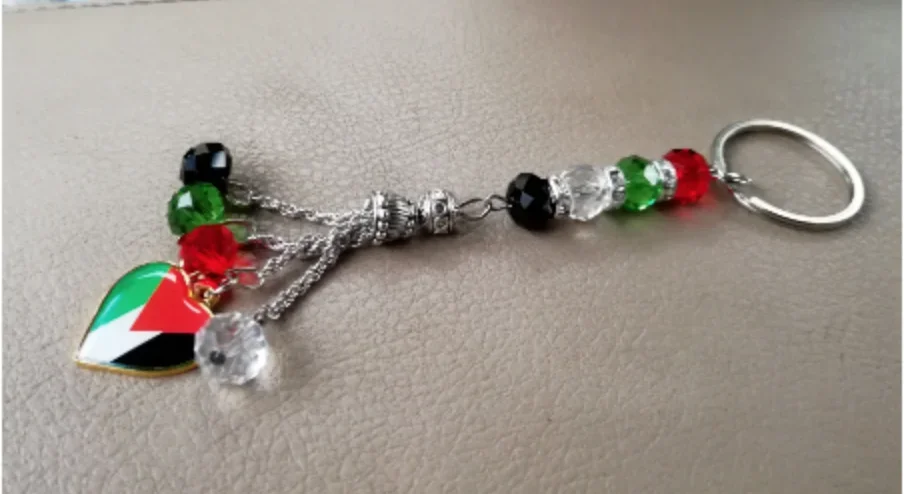 2Pc-Lot-Palestinian-Flag-Keychain-Key-Ring-Crystal-Palestine-Necklace ...
