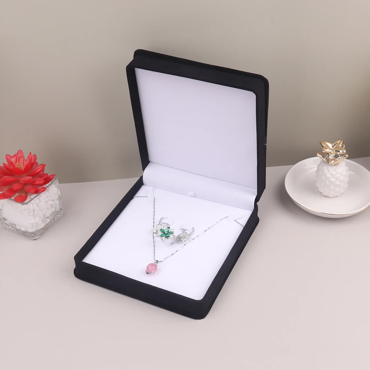 Colar-pingente-Cadeia-Armazenamento-Pacote-Caixa-de-Presente-Macio ...