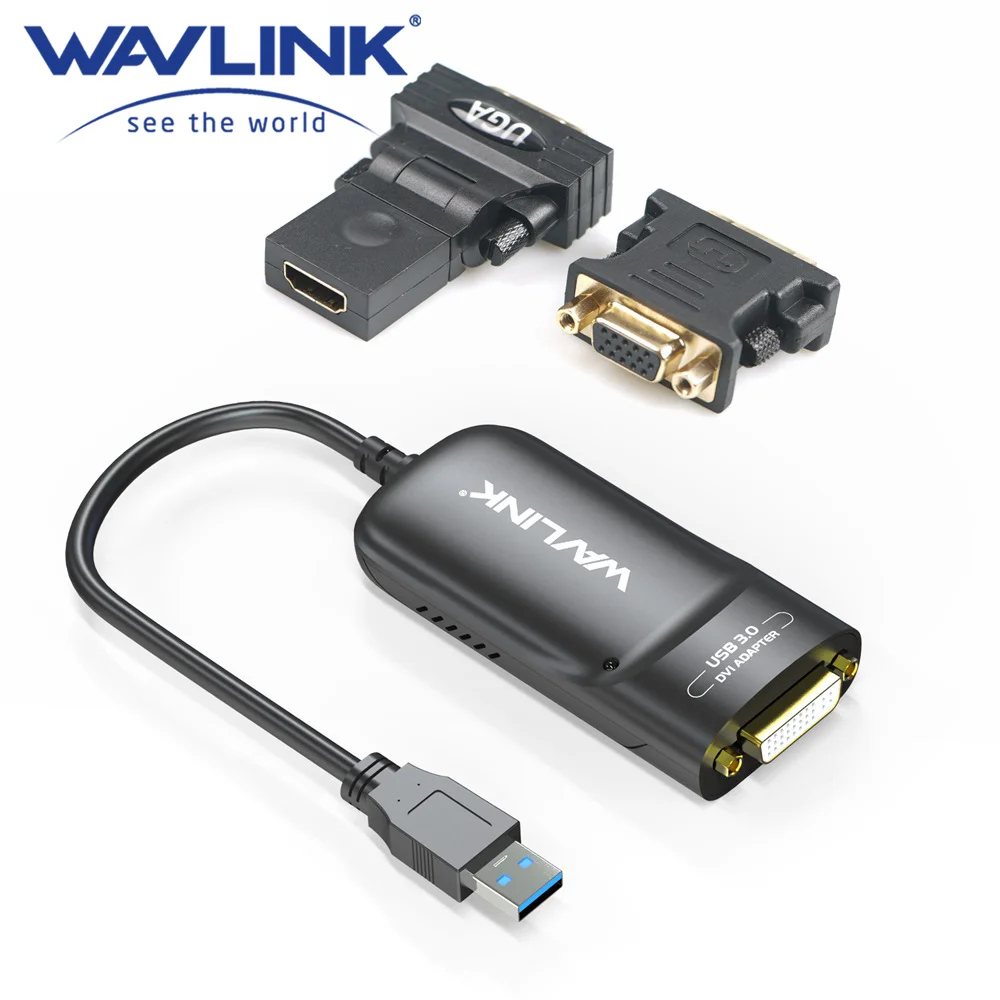 Wavlink Pendrive USB 3.0 DVI/HDMI/VGA Multi Monitor External Video ...