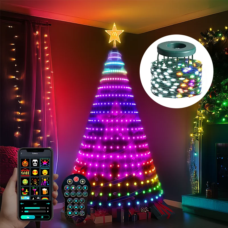 Smart-DIY-Christmas-Tree-Lights-APP-Control-LED-String-Lights-Fairy ...