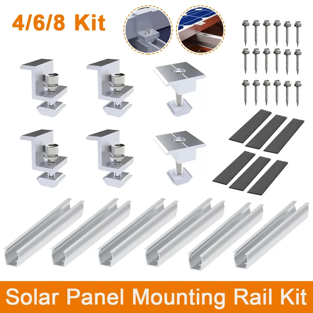 Kit-de-riel-de-montaje-de-Panel-Solar-soporte-de-m-dulo-PV-abrazadera ...