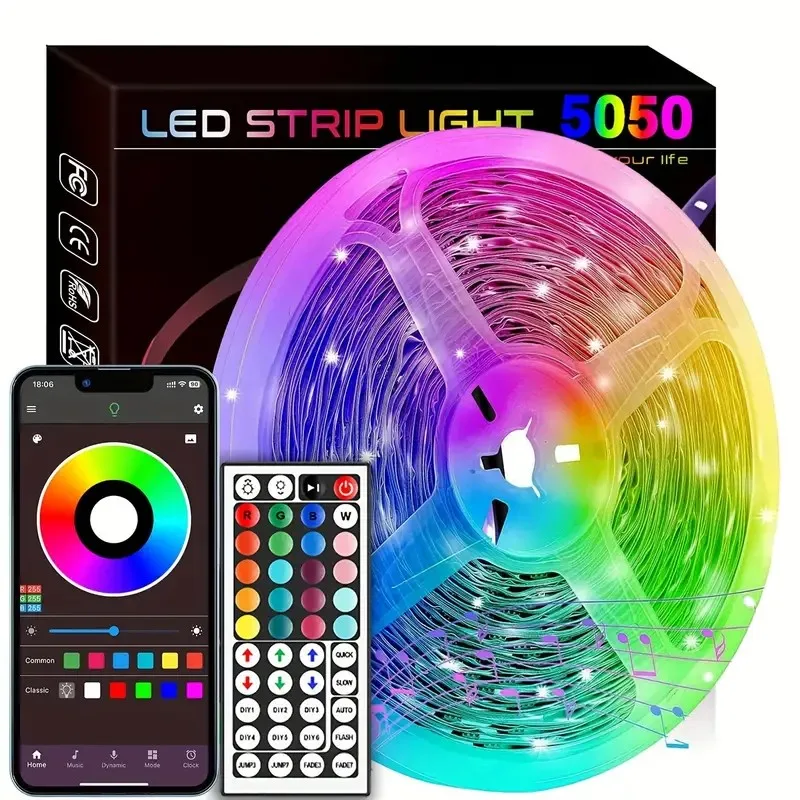1-20M-LED-Strip-Light-5050-RGB-Color-USB-Infrared-Remote-Control-APP ...