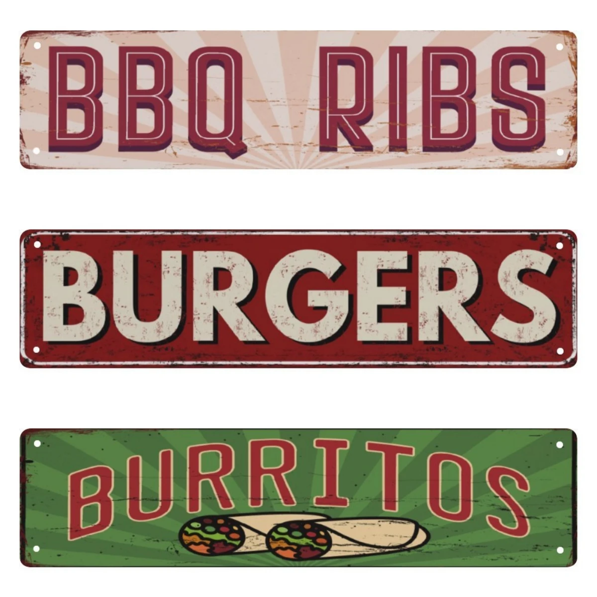 Metal-Signs-BBQ-RIBS-BURGERS-BURRITOS-Tin-Signs-Vintage-Bar-Club-Cave ...