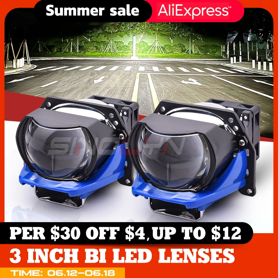 Sinolyn 3 Inch 130W Bi LED Projector Lenses For Headlight Bi LED ...
