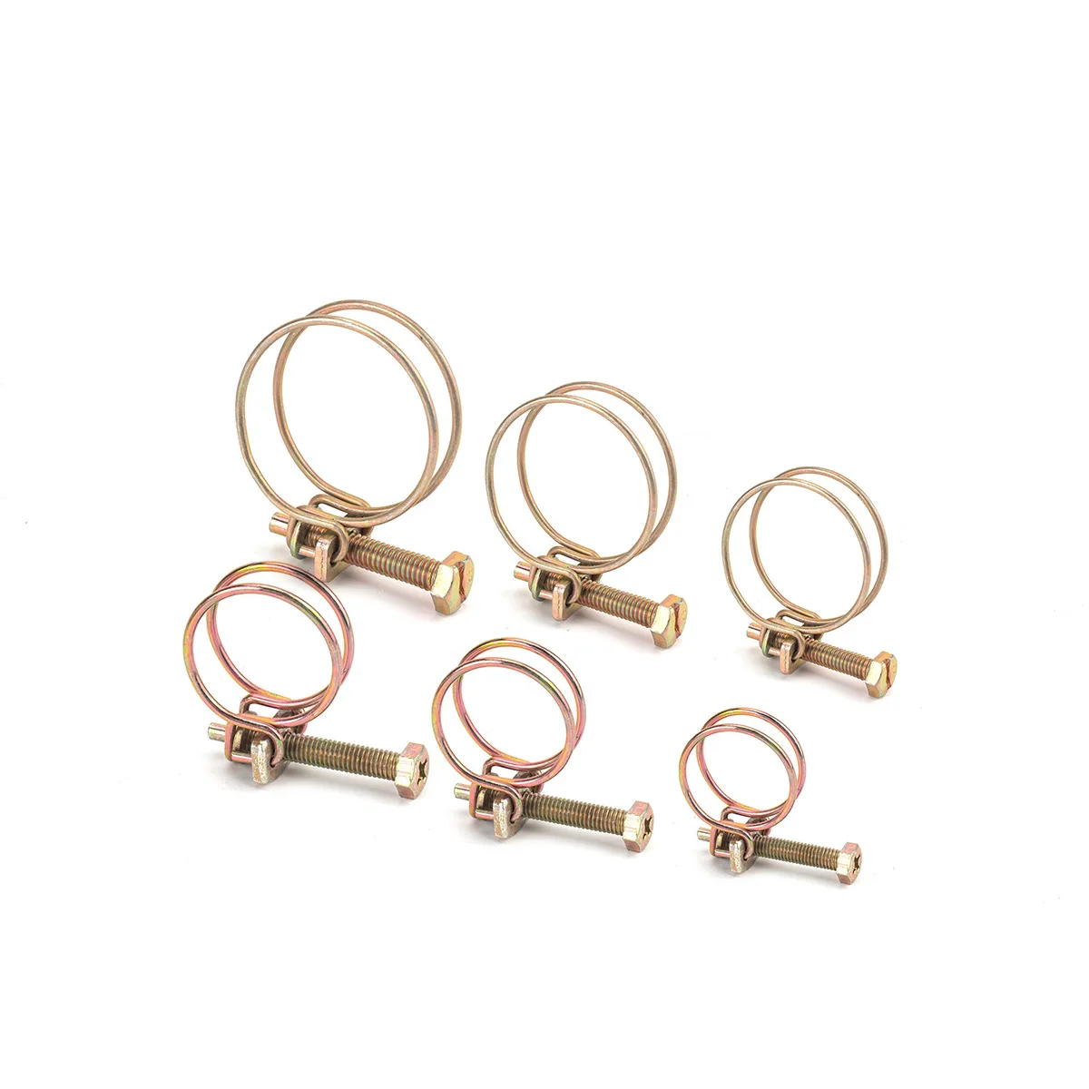 10Pcs Adjustable Pipe Clamp Double Wire Hose Clip Plumbing Fastener ...