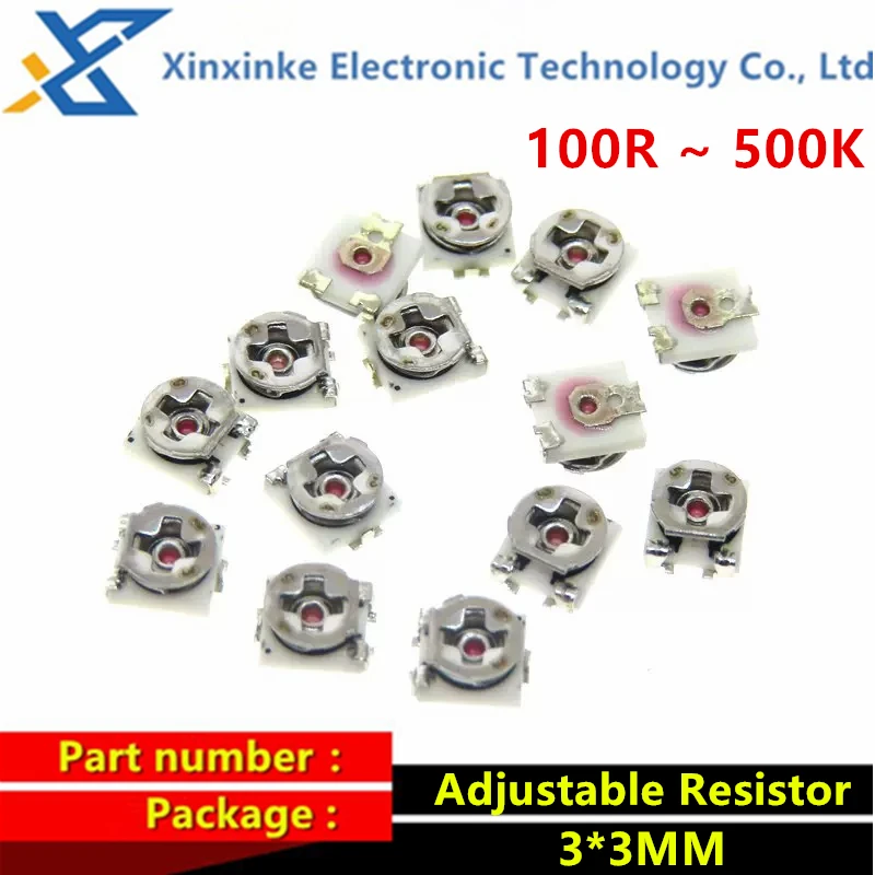 10PCS-3-3MM-100-500-1K-2K-5K-10K-20K-50K-100K-ohm-Trimmer-Resistance ...