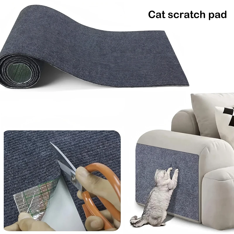 Cat Scratching Mat Cat Scratching Post Self-Adhesive Trimmable Carpet ...