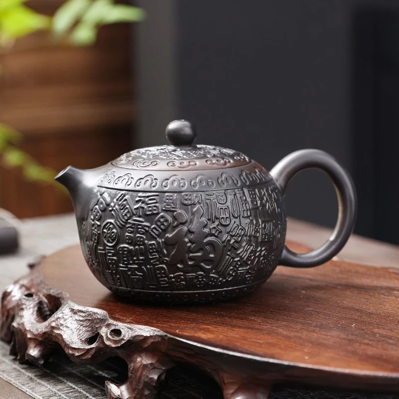1PC purple clay teapot original ore aged Tianqing mud handcrafted ...